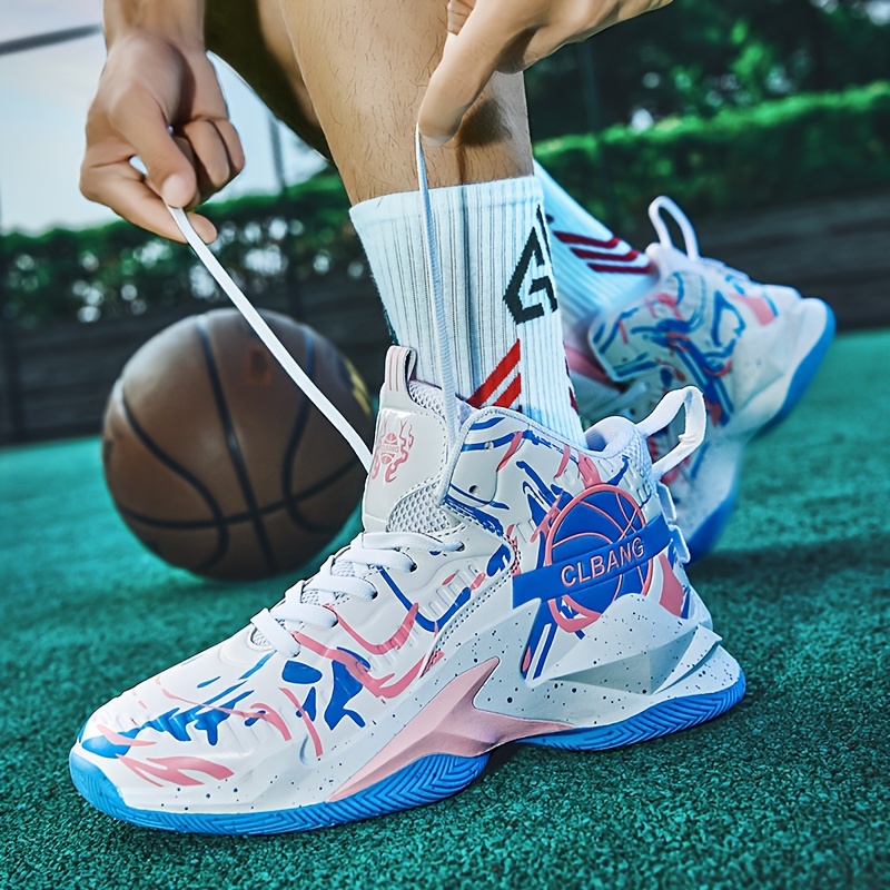 Unisex Color Block Basketball Shoes Comfy Breathable Non - Temu Australia