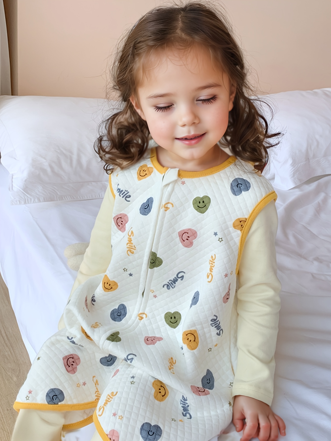 Baby Girls Kids Three layer Clip Cotton Smile Face Love - Temu New Zealand