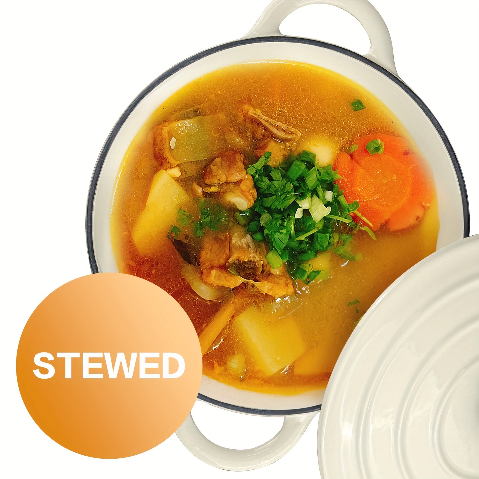 4.5 Qt/ Cast Iron Dutch Oven Enamel Coated Cookware Pot Self - Temu