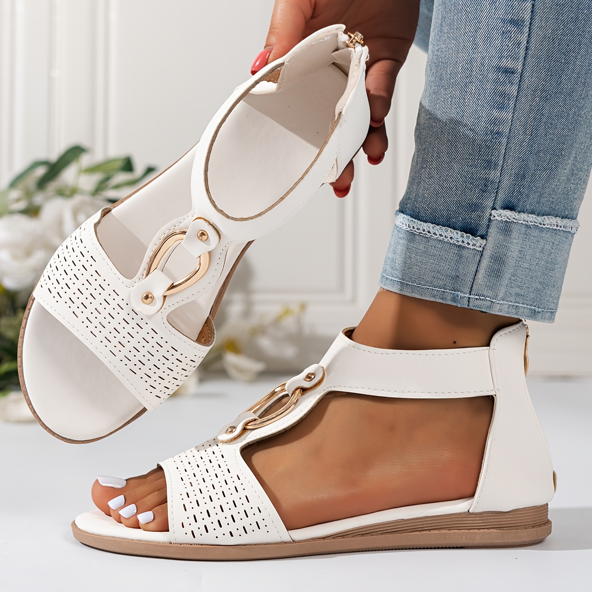 zipper back sandals sold on Temu United States