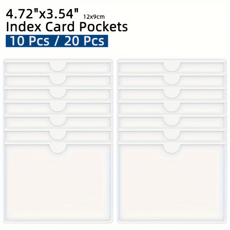 Adhesive Index Card Pockets Top Open Loading Clear Plastic - Temu ...