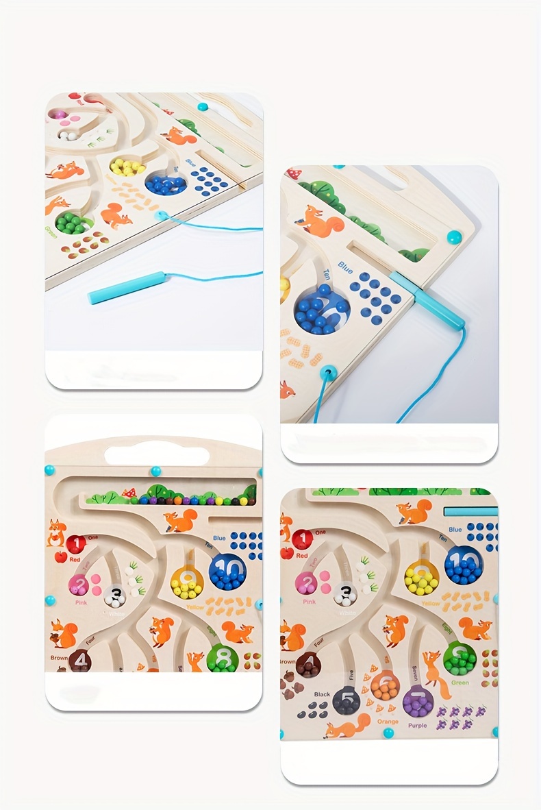 Wooden Magnetic Bead Board Magnetic Number Writing - Temu