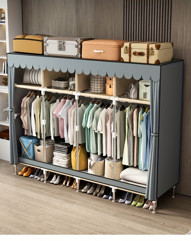 Sturdy Clothes Storage Wardrobe Easy Assembly - Temu