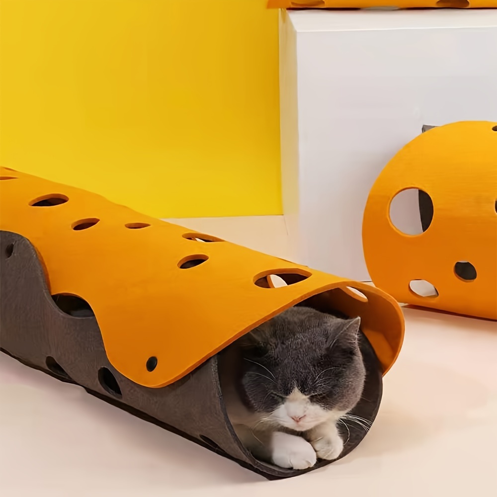 Collapsible Cat Tunnel Toy Cat Nest Color Block Self - Temu