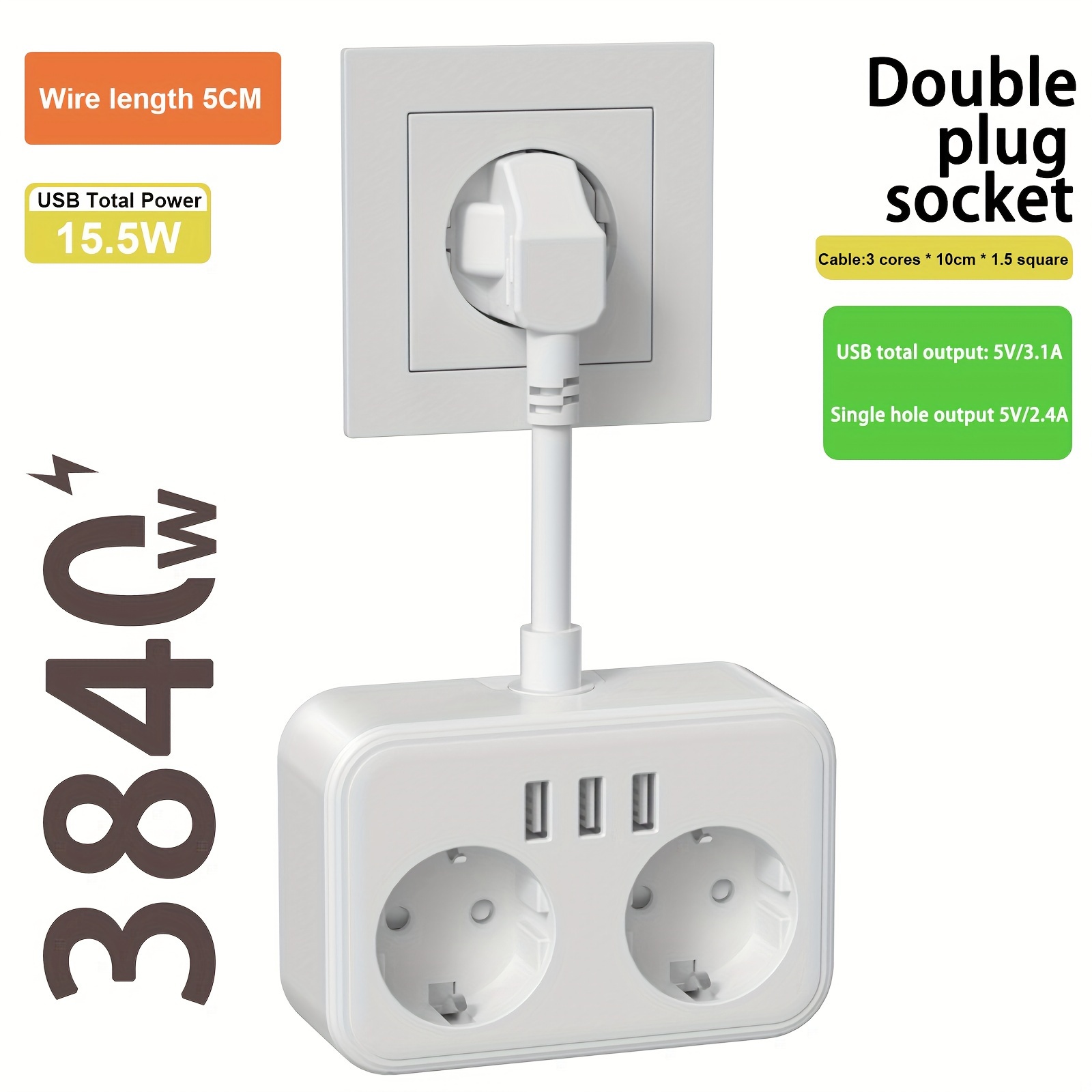 Europäischer Standard Kurzlinien stecker 2 Löchern Stecker - Temu Germany