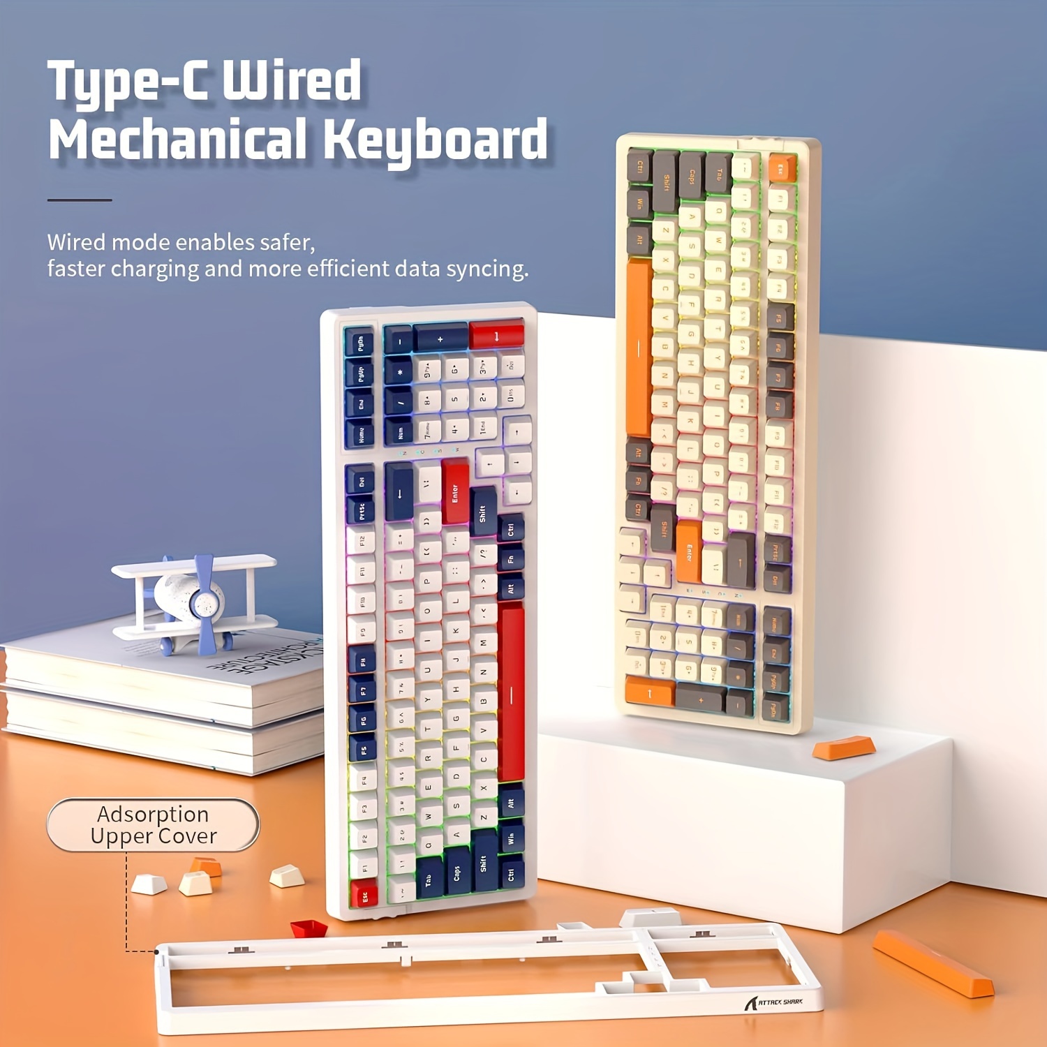 Wired Gaming Kayboard And Custom Coiled Usb C Cable, Hot-swappable ...