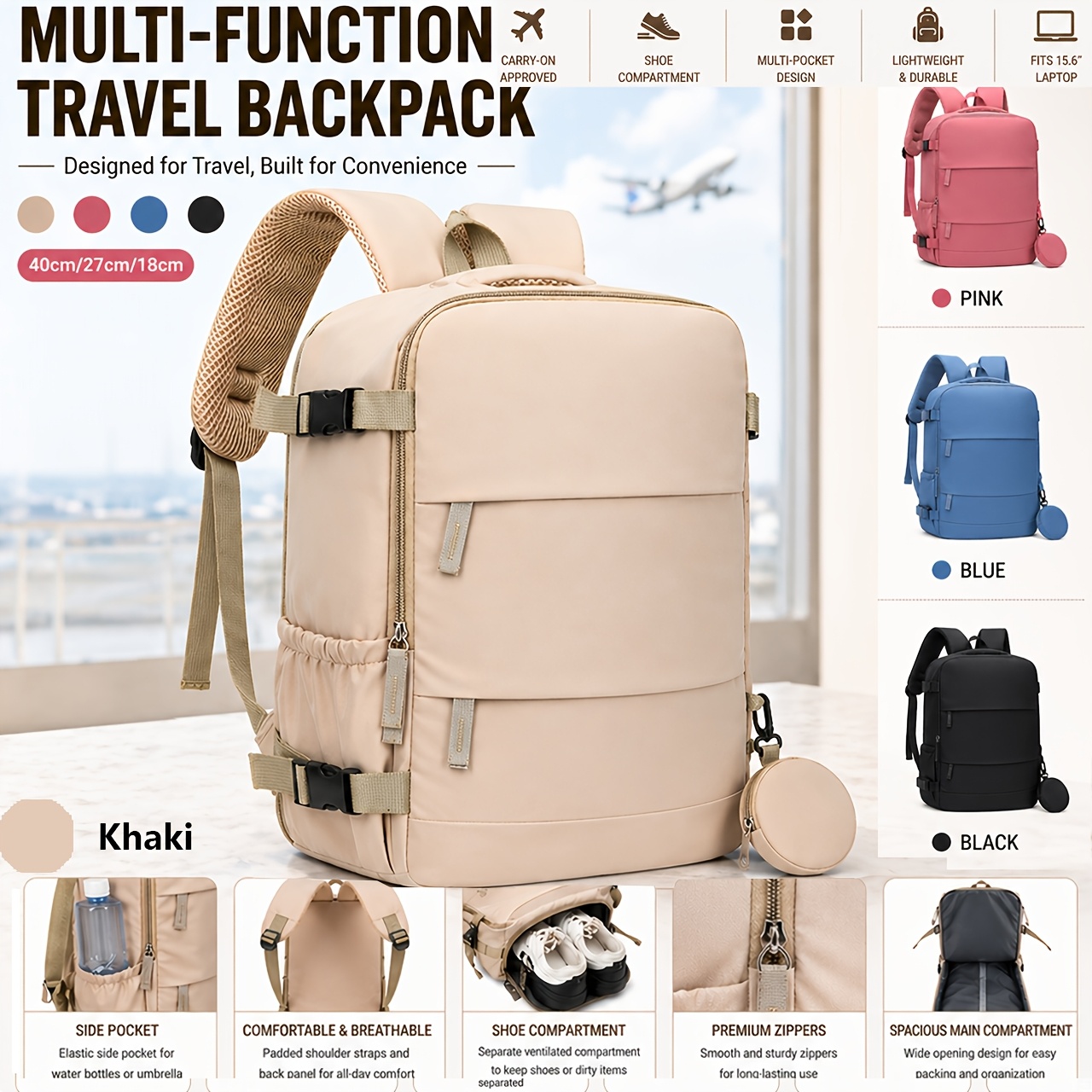 backpacks for travel sold on Temu United States