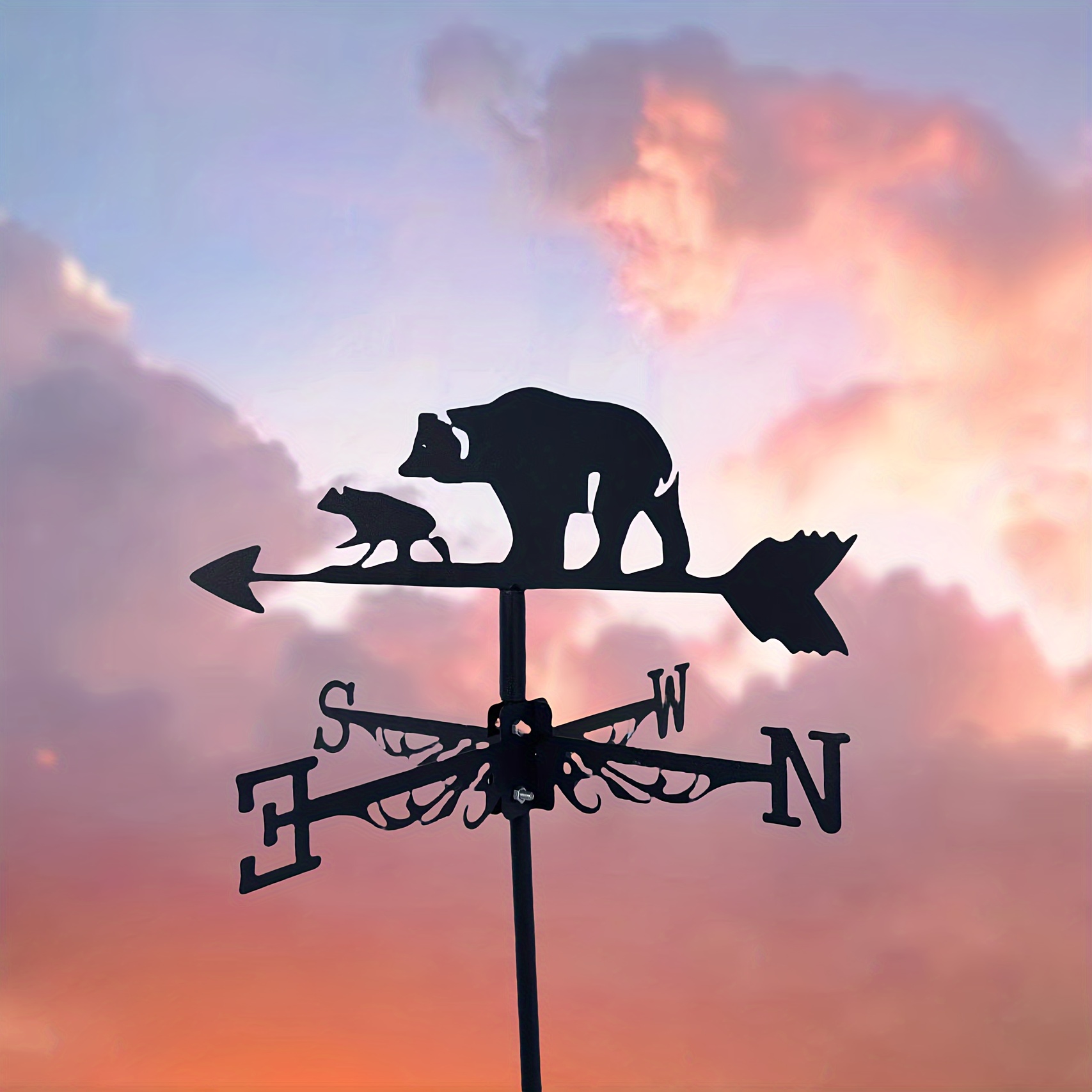 bear and cub metal weathervane outdoor wildlife theme weather vane for ...