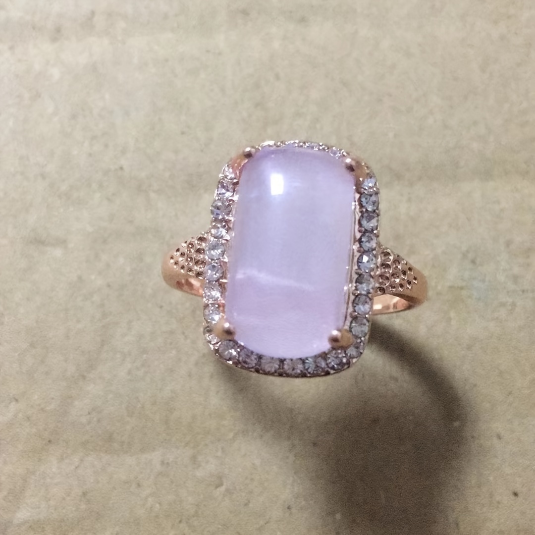 2 Colors Alloy Oval Resin Ring Fashion Shiny Ring Size 5 11 - Temu ...