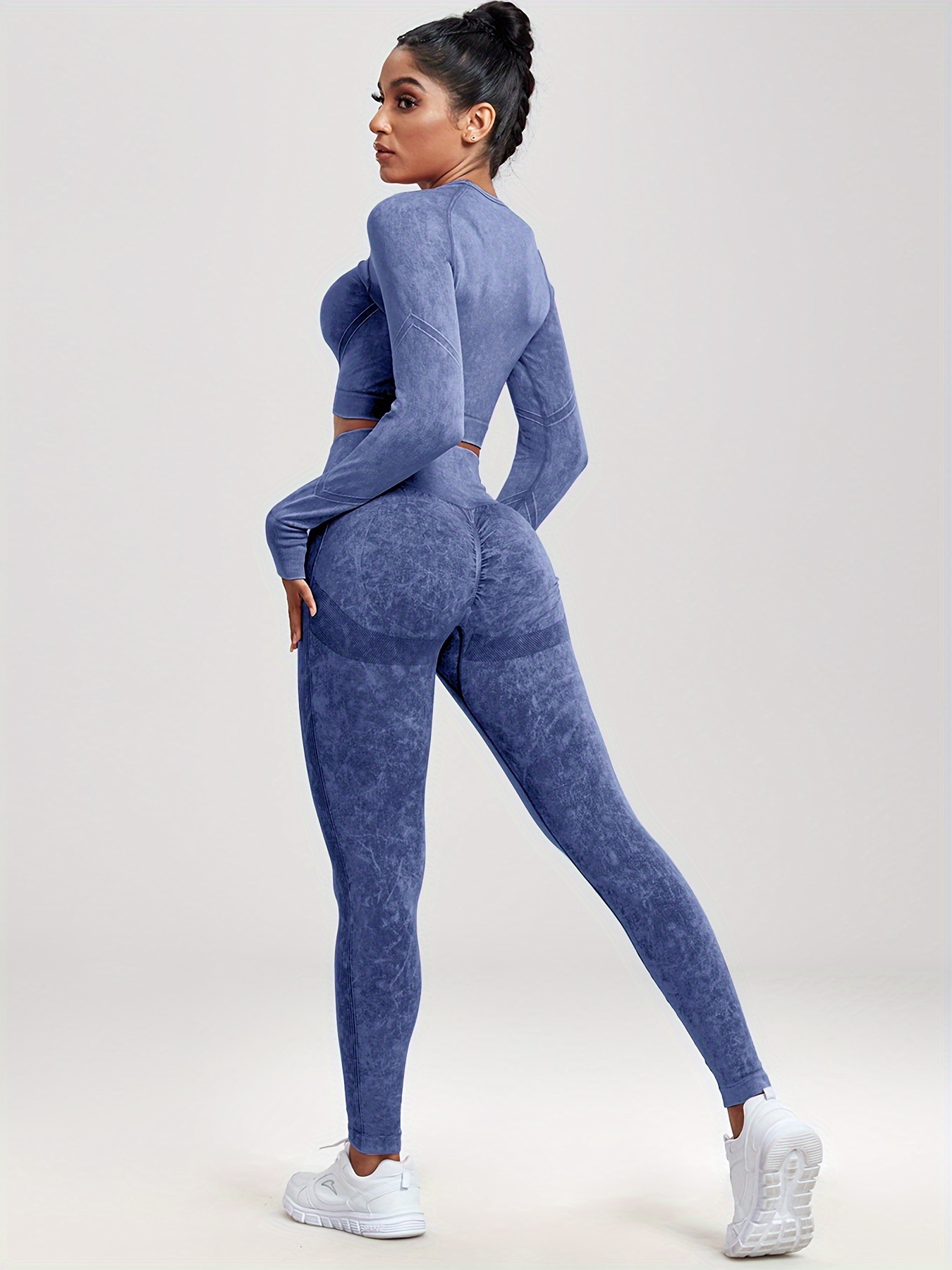 Women s Athletic Yoga Set Stretchable Sports Leggings And Top Active Wear Fitness Clothing Gym Outfit Workout Gear for fall w