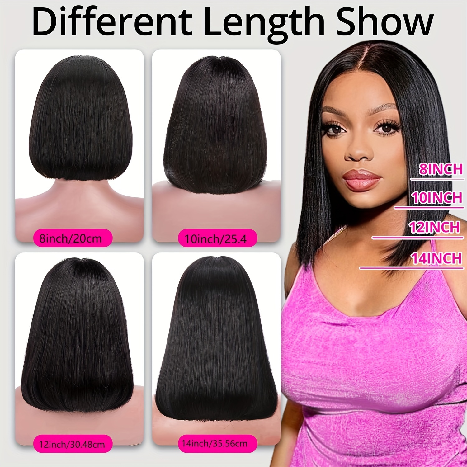 180% Density Glueless Bob Wigs Human Hair Pre Plucked Pre - Temu United ...