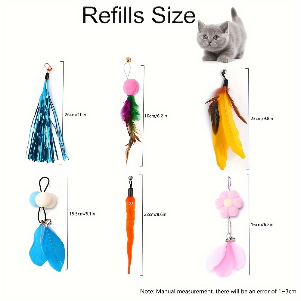 Cat Feather Toys Replacement Cat Toy Wand Refills Cat - Temu Canada