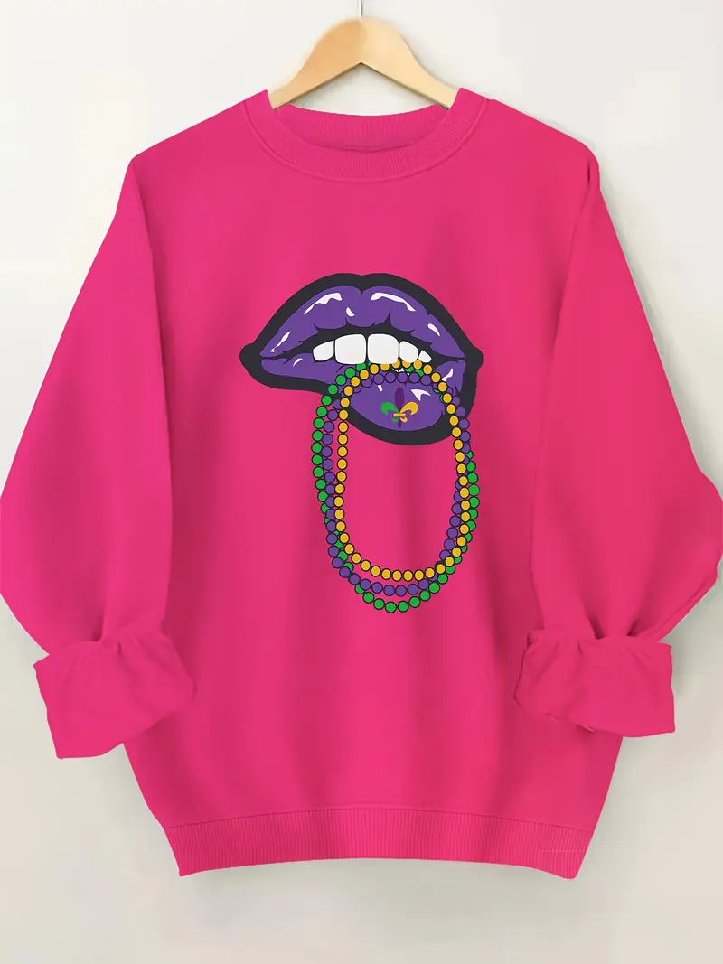 Graphic Print Sweatshirt Plus Size Crew Neck Casual Temu Australia