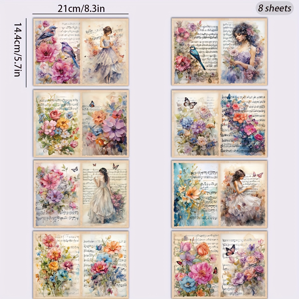 Vintage inspired Scrapbooking Paper Set A5 Alinacraft - Temu