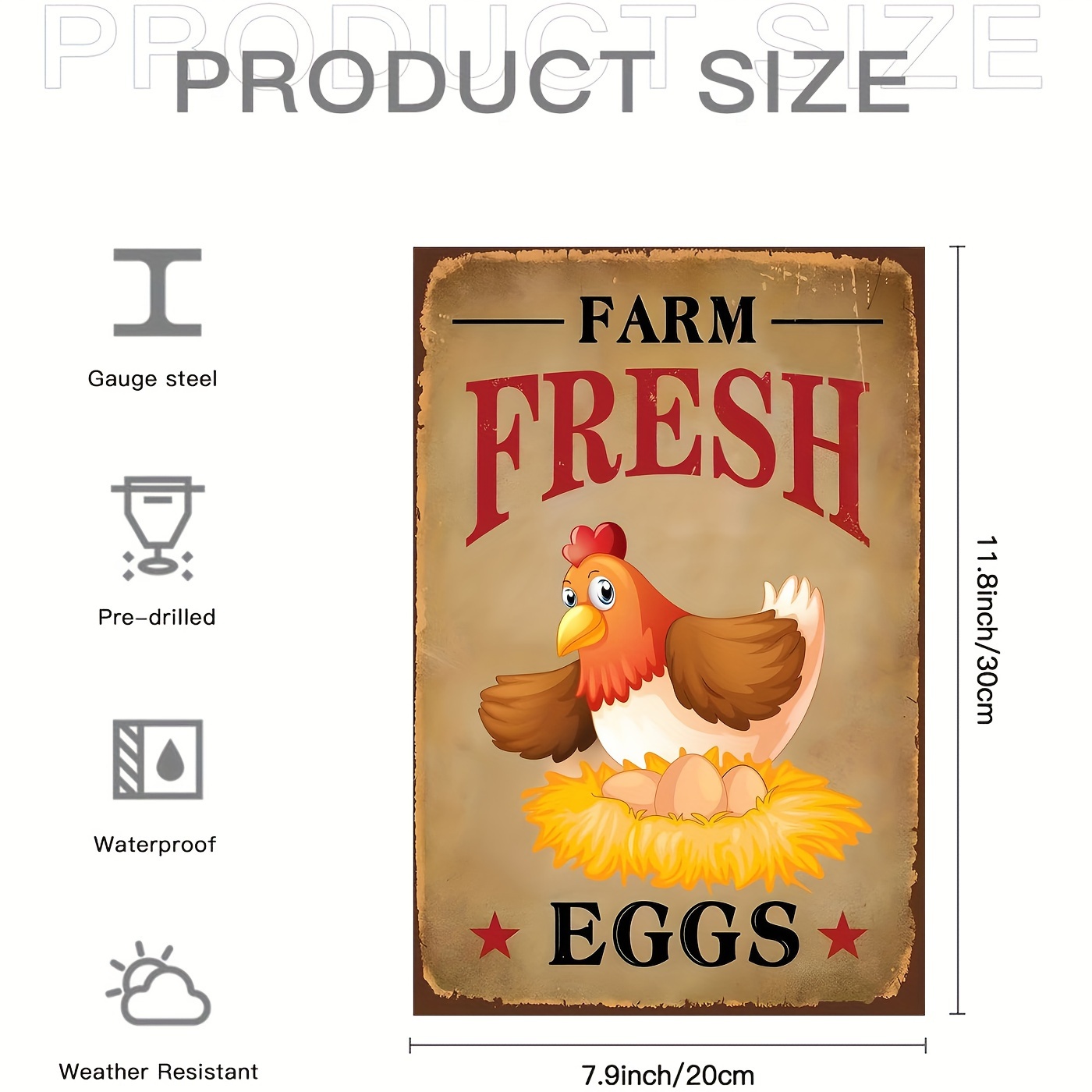 Funny Chicken Sign Metal Chicken Coop Tin Signs Farm Fresh - Temu Denmark