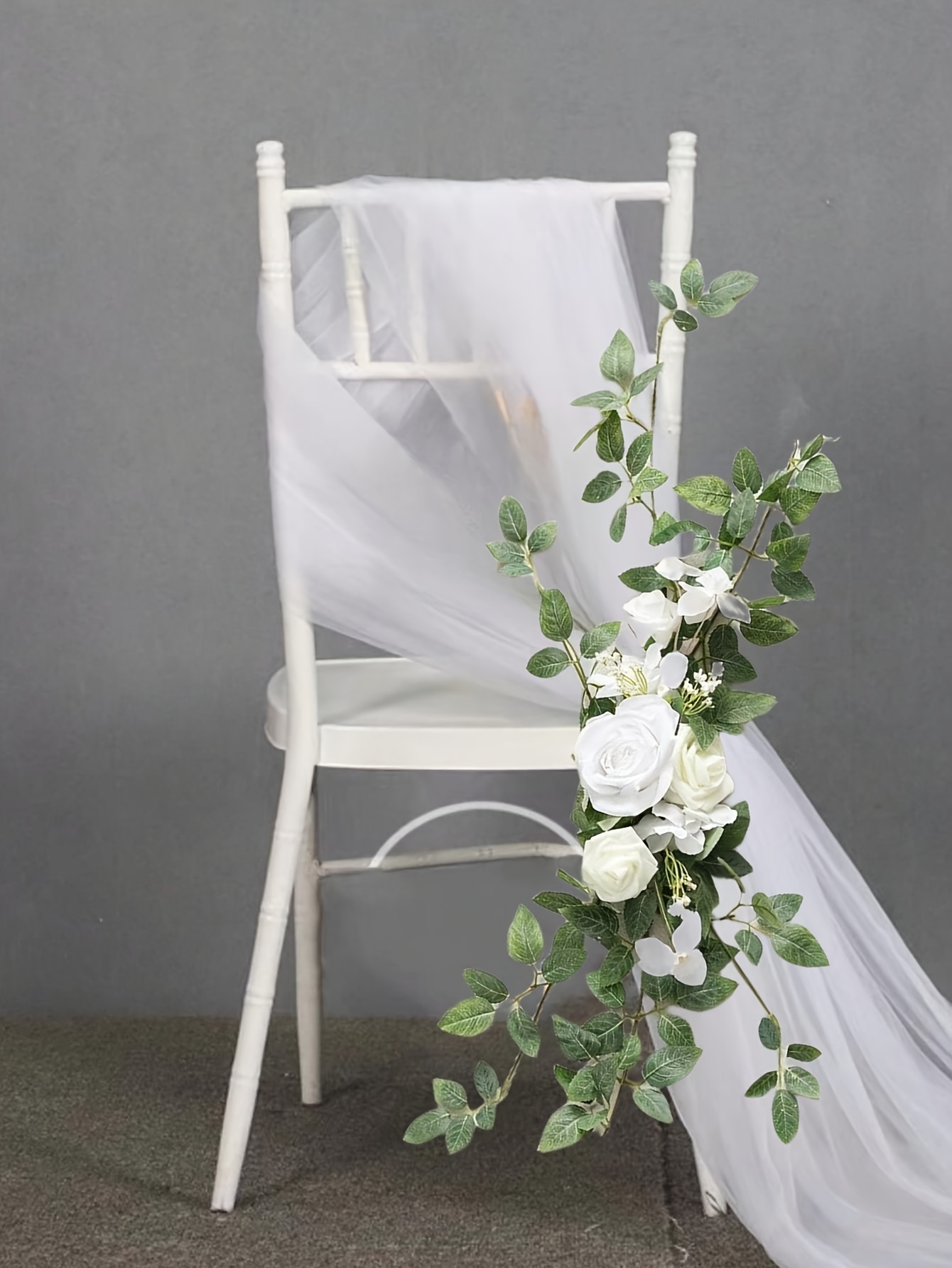 Wedding Aisle Chair Decorations Chairs Back Pew Rose Flowers - Temu