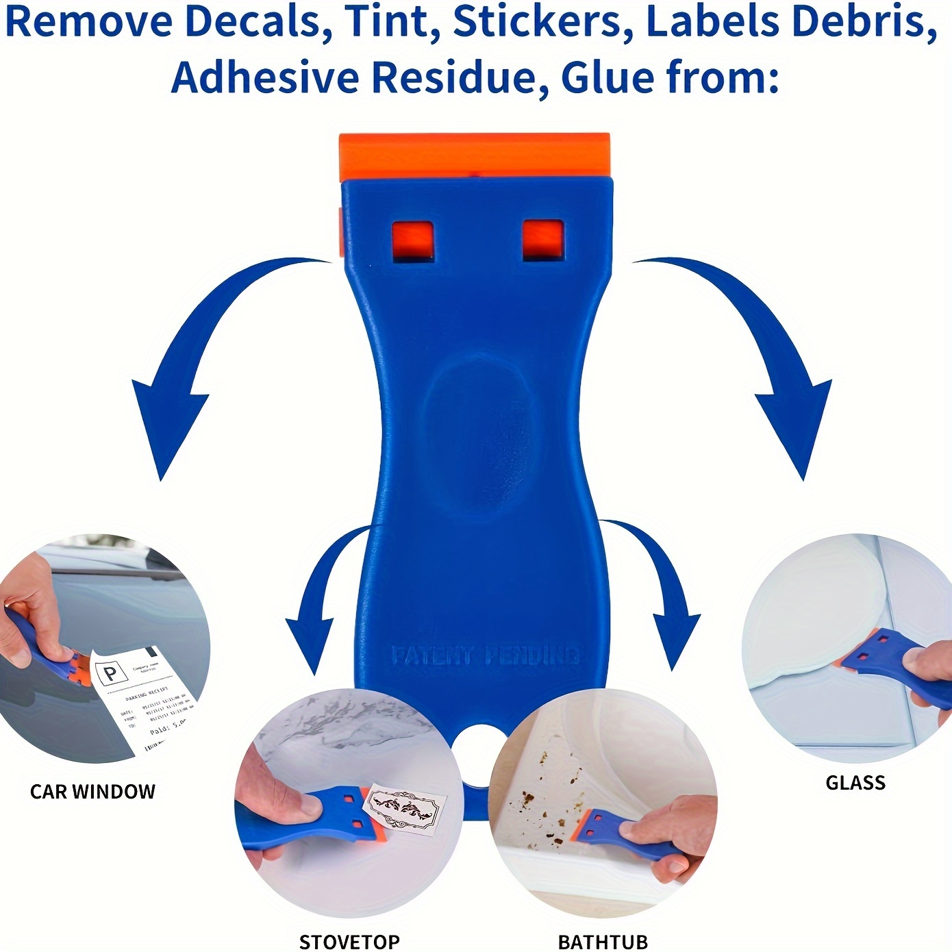 1set, Plastic Razor Blade Scrapers - Including 2 Scraper And 20 Blades ...