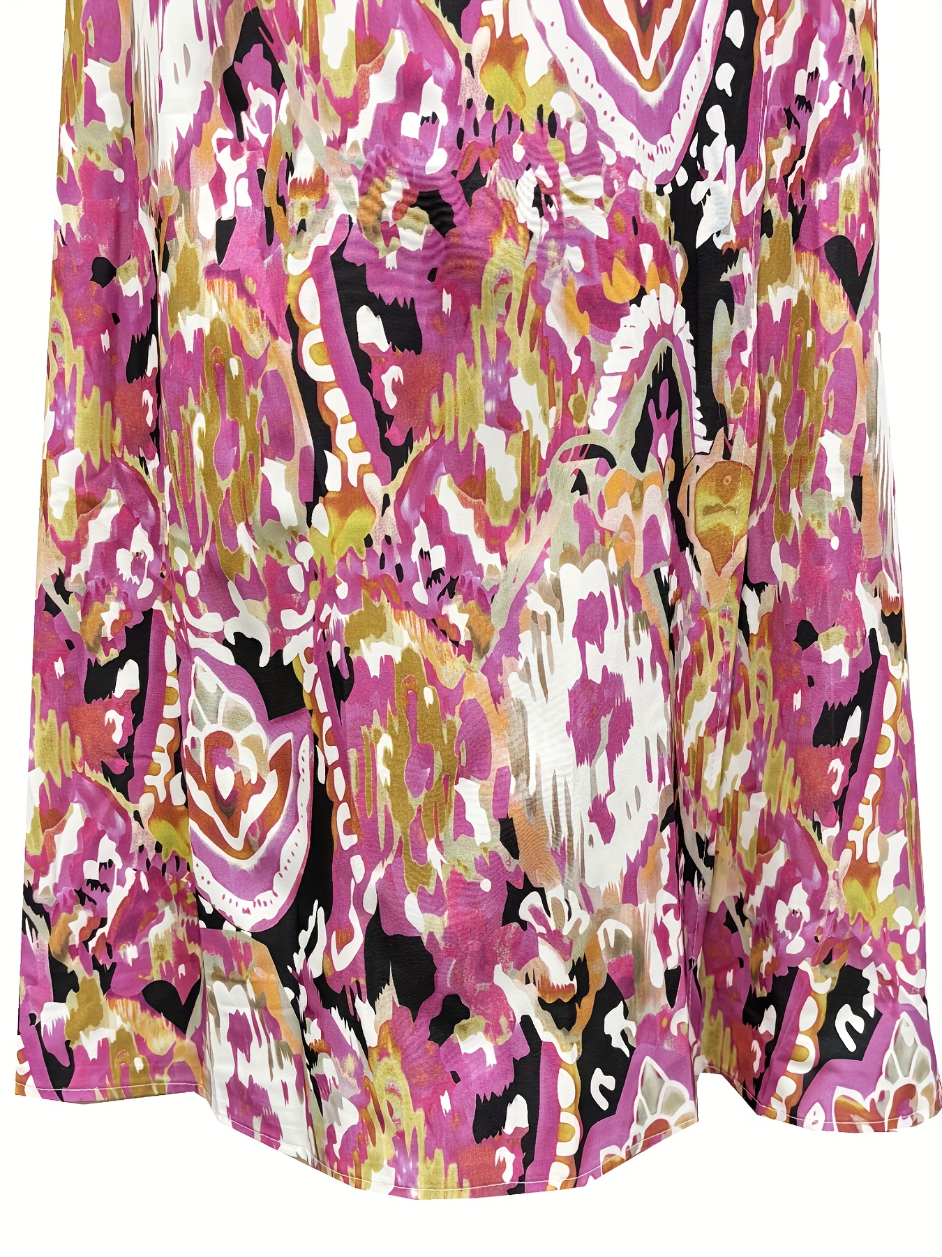 Floral Print Belted Split Dress Elegant Surplice Neck Long - Temu New Zealand