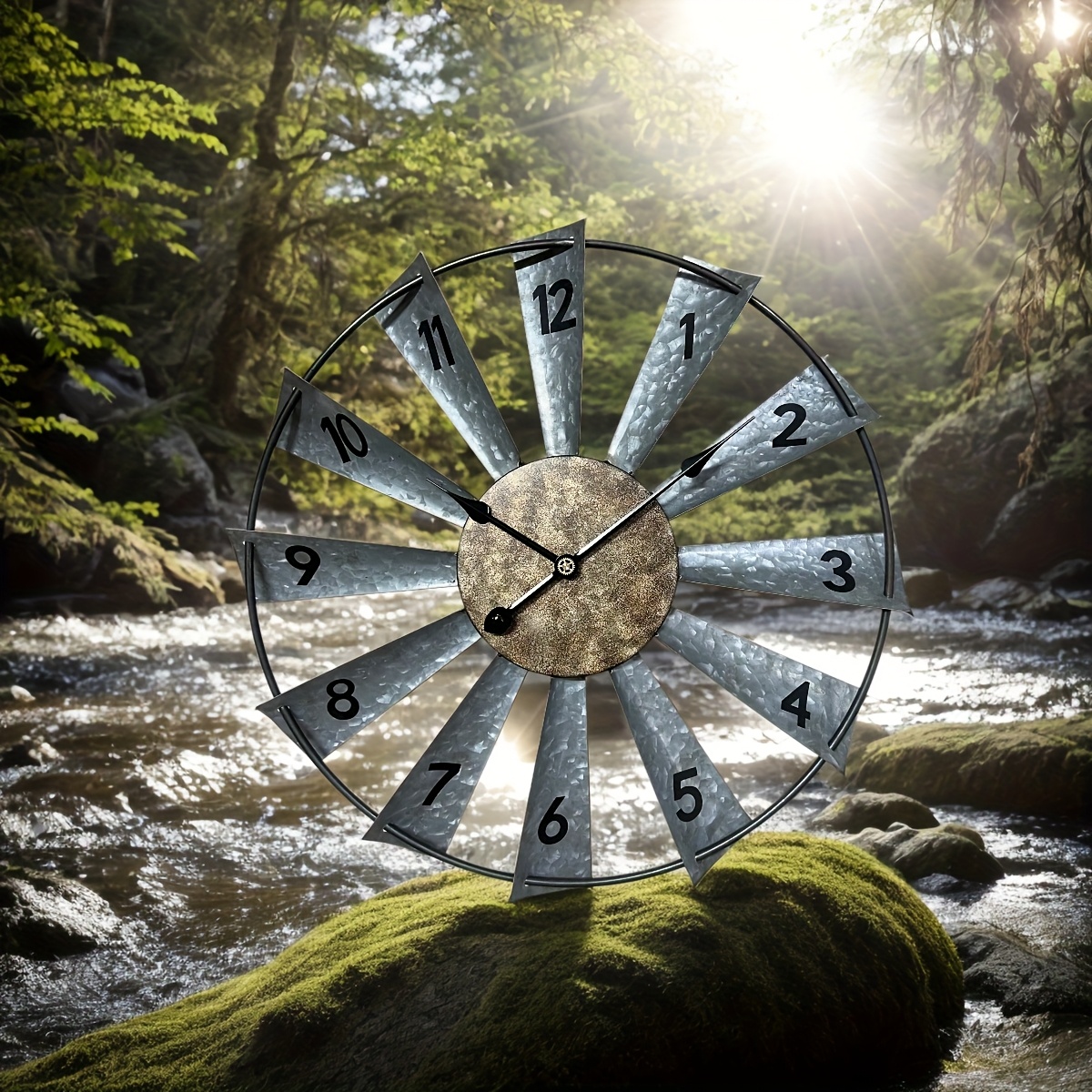 30 Galvanized Metal Farmhouse Clock Large Vintage Wall Clocks