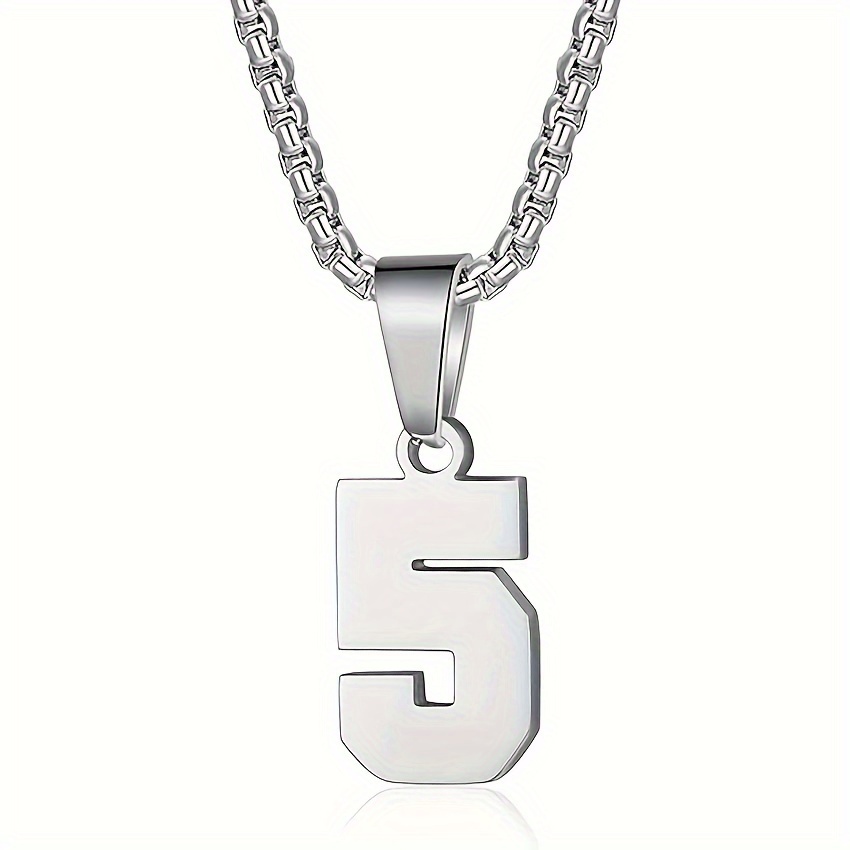 Stainless Steel Sports Number Necklace Men Women - Temu United Kingdom