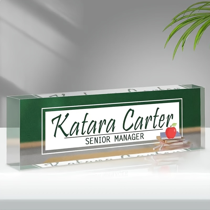 Custom Acrylic Desk Nameplate Personalized Office Logo - Temu