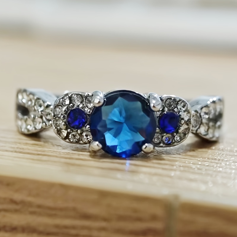 Gorgeous Sparkle Round Red Zircon Halo Women's Fashion - Temu United ...