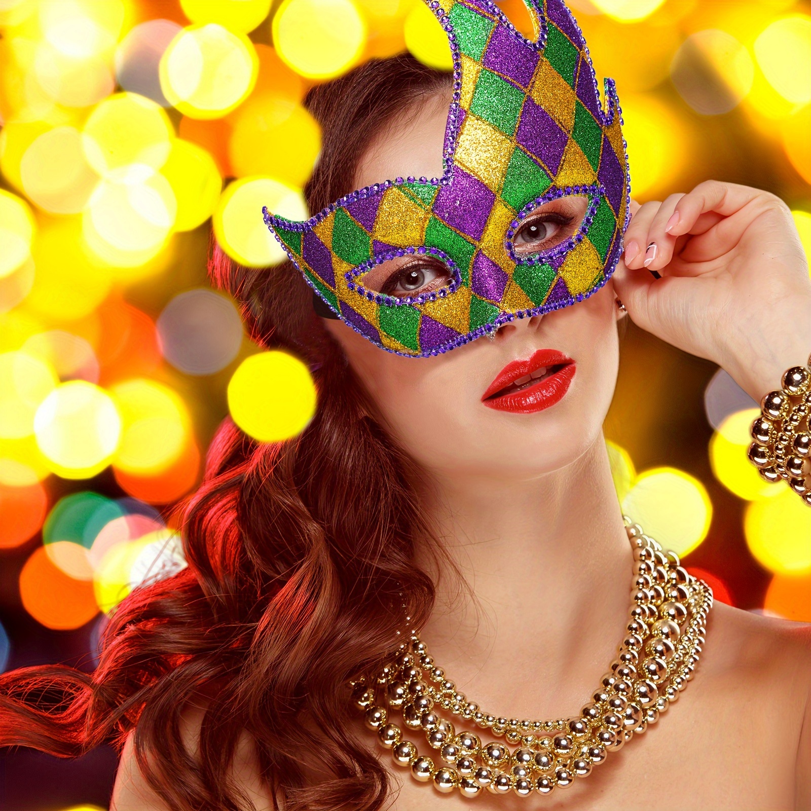 2pcs glitter mardi gras masquerade masks party prom accessories for men ...