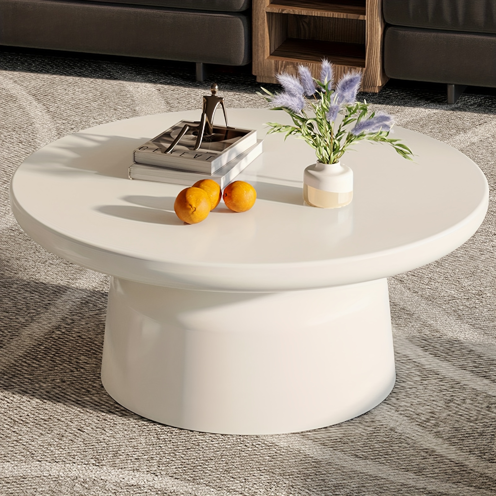 Round cream coffee table store