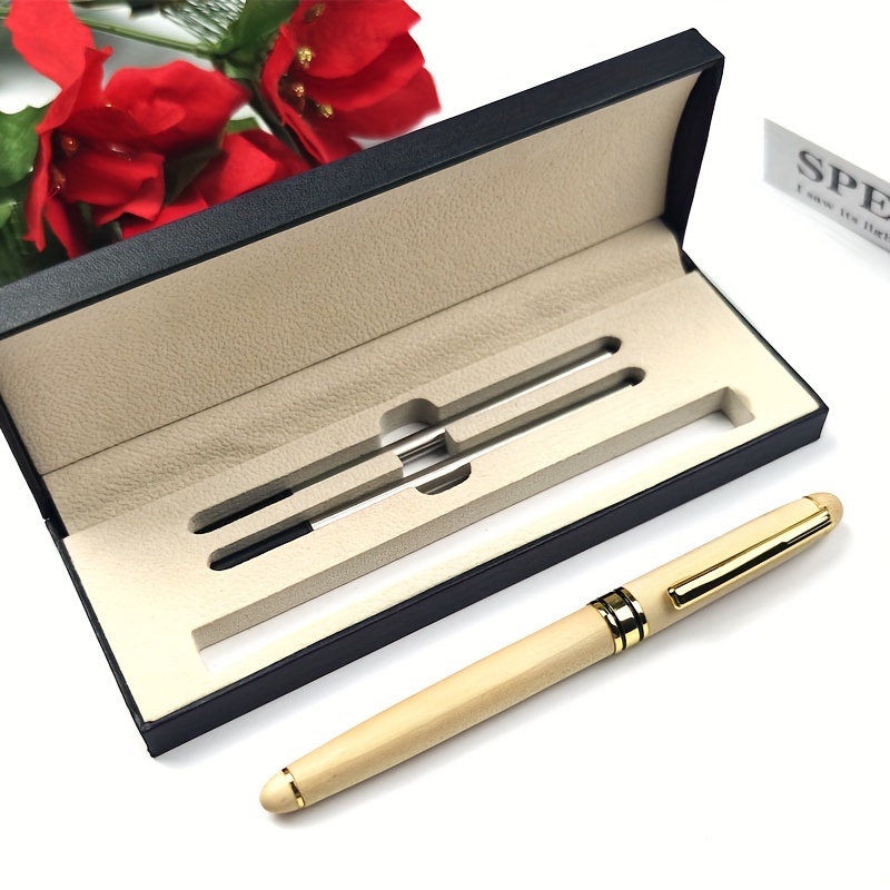 Wooden Gel Ink Rollerball Pen Set With Ergonomic Medium Point And 2 ...