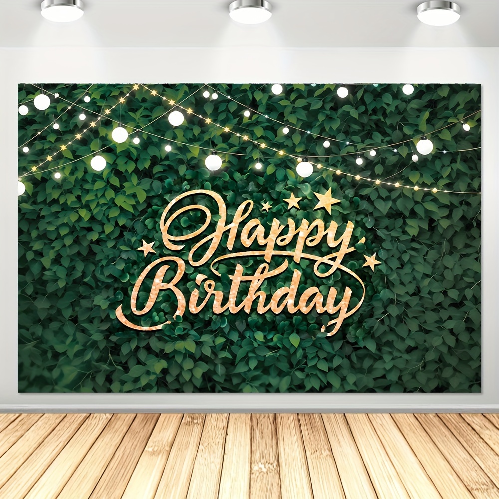 Lighted Greenery Happy Birthday Vinyl Backdrop Great - Temu Ireland