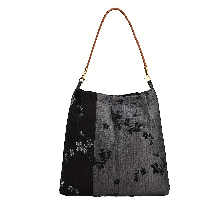 Fashion Floral Graphic Tote Bag Large Capacity Shoulder Bag - Temu Canada