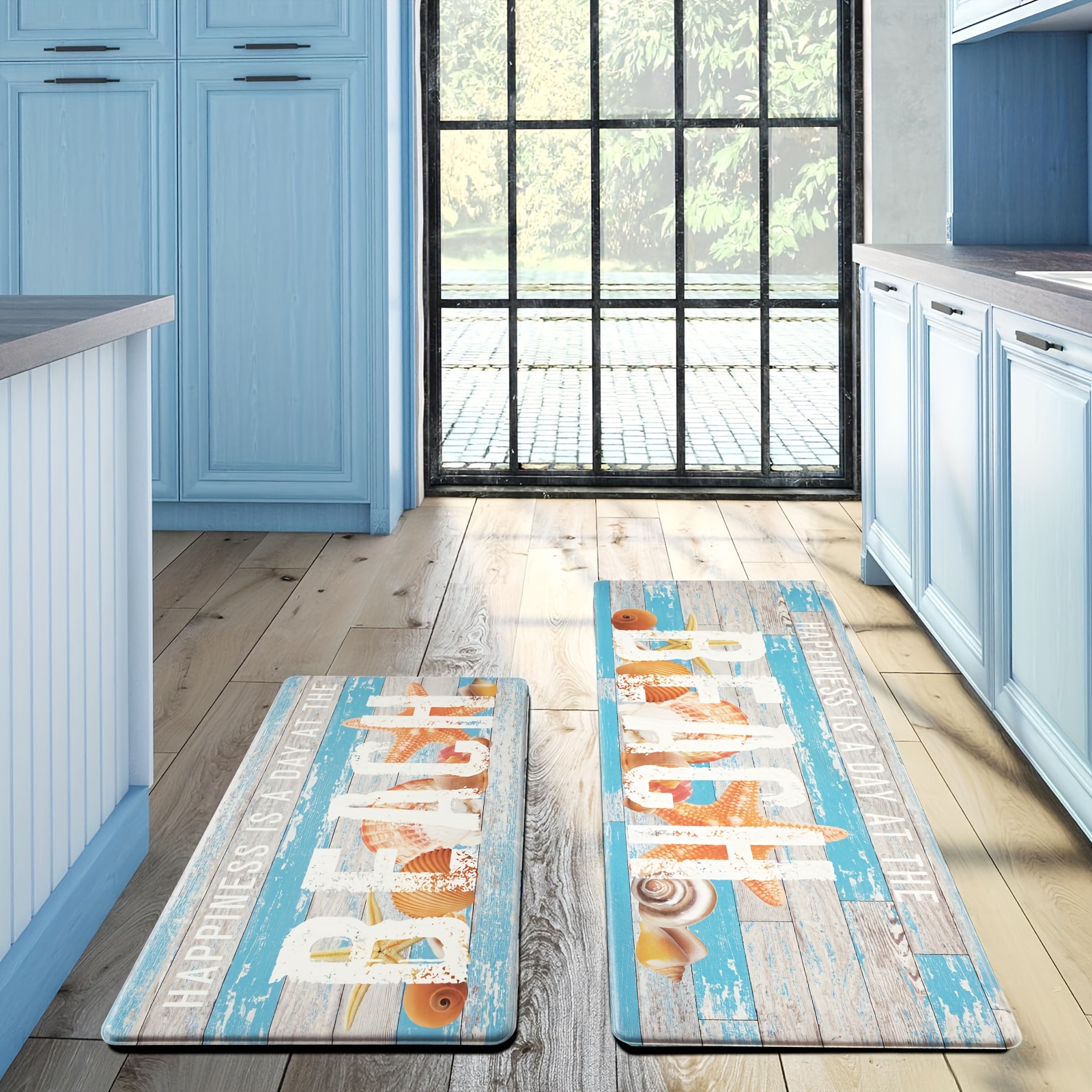 Beach kitchen mat store