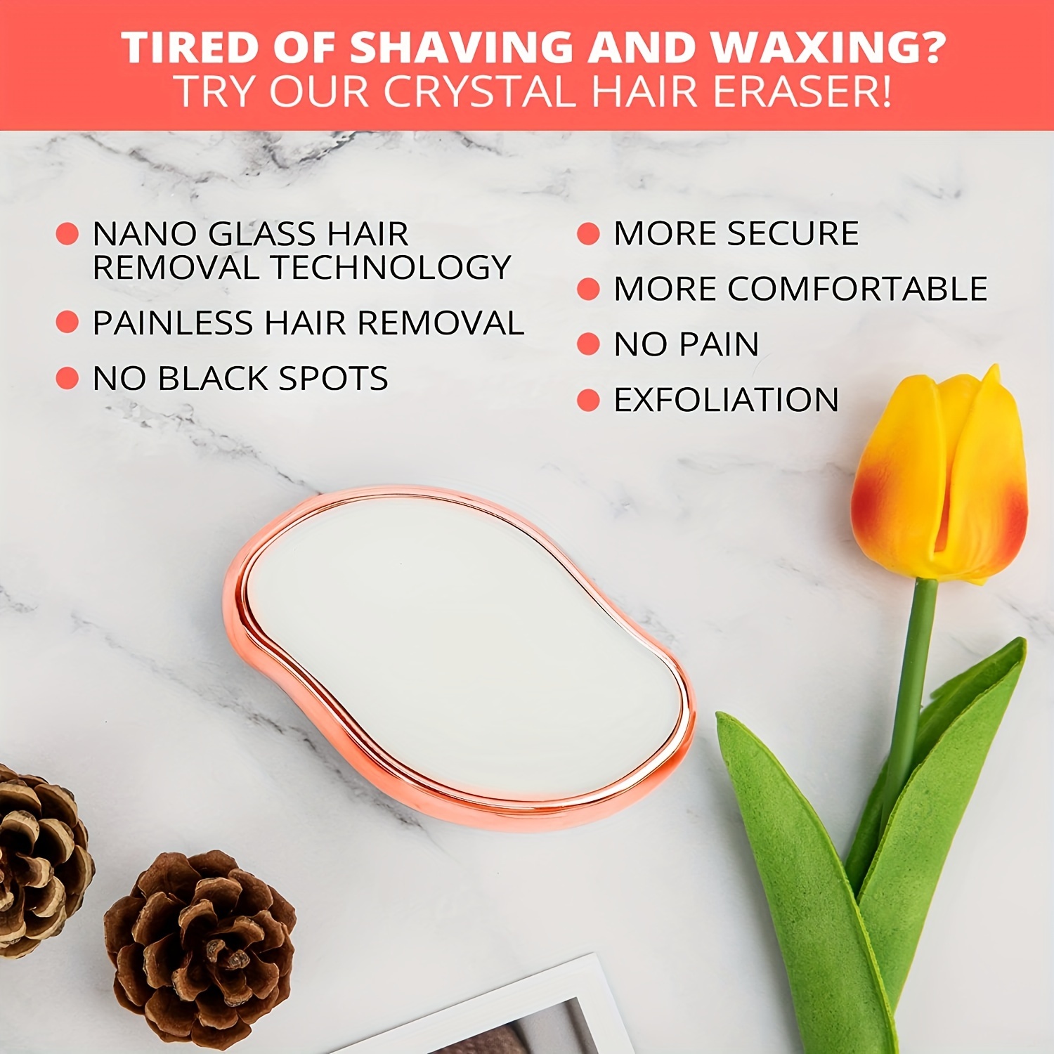 1pc Nano Glass Painless Physical Hair Remover Exfoliating For Men And ...