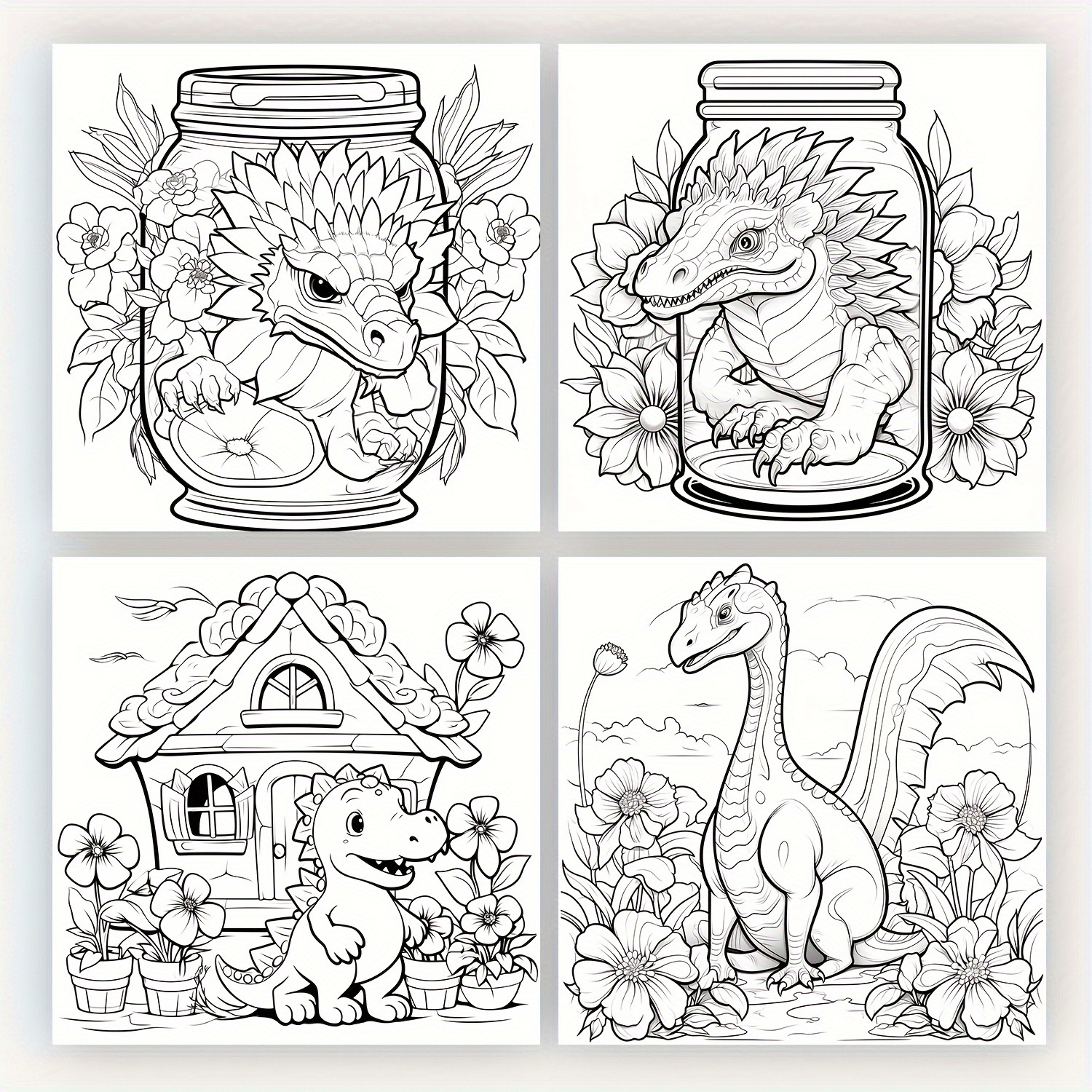 Rex Pales Dino Theme Coloring Book - 1pc 25 Unique Pages, Upgraded ...