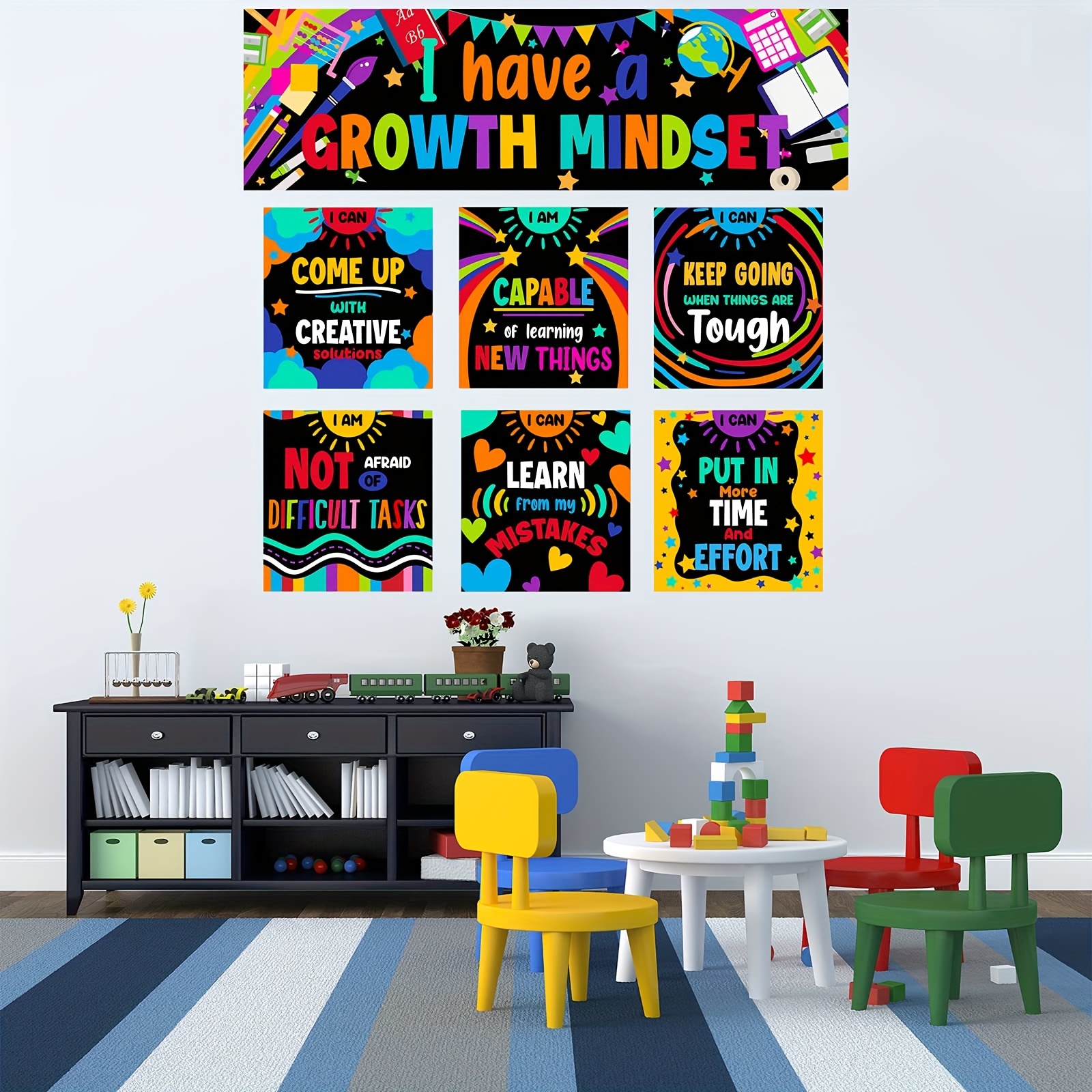 Growth Mindset Inspirational Poster Set Frameless High - Temu Luxembourg