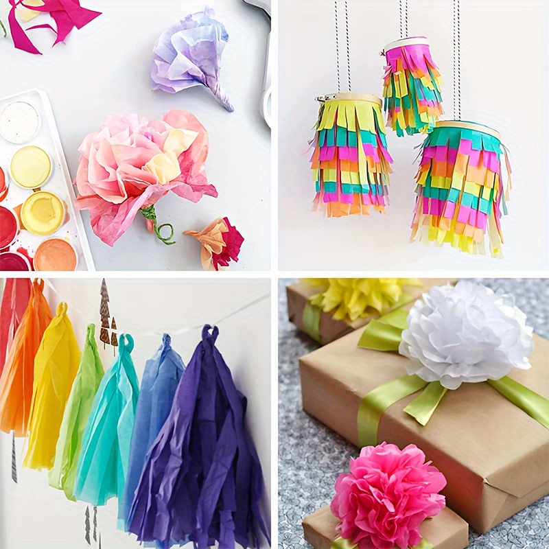 120sheets Tissue Paper Gift Bags Tissue Paper for Decorative Art Rainbow Tissue Paper 24 Assorted Colors Tissue Paper Bulk 11.4 x 7.9 for