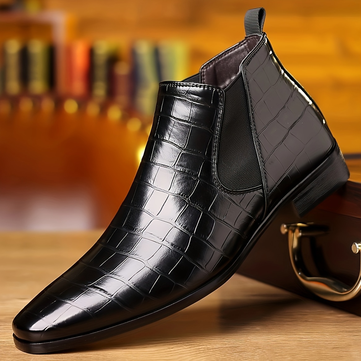 Plus Size Mens Rubber Sole Trendy Chelsea Shoes Comfy Non Slip Casual Formal Shoes For Mens ...