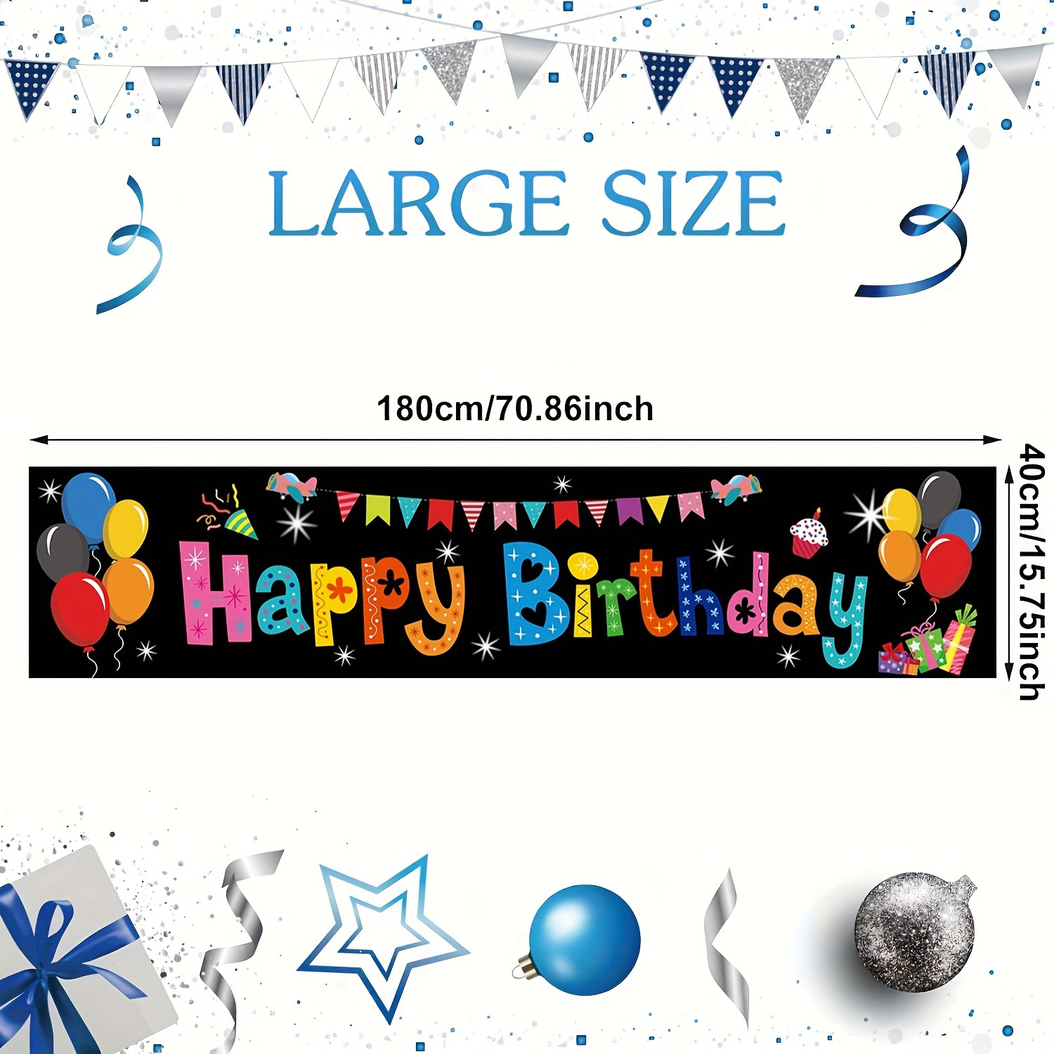 Large Colorful Happy Birthday Yard Banner Outdoor Indoor - Temu