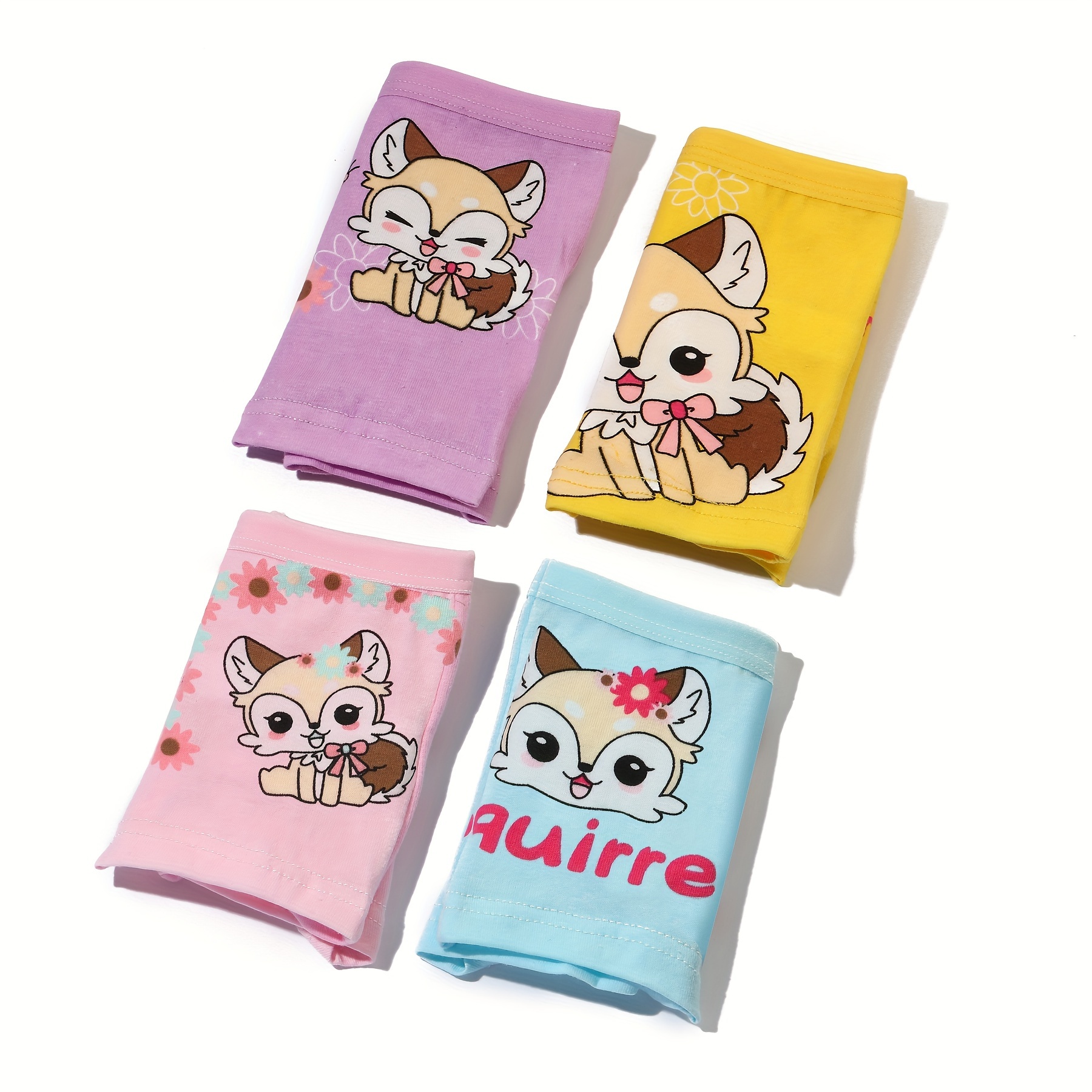 Girls Cotton Briefs Cute Cartoon Squirrel Pattern Print - Temu Australia