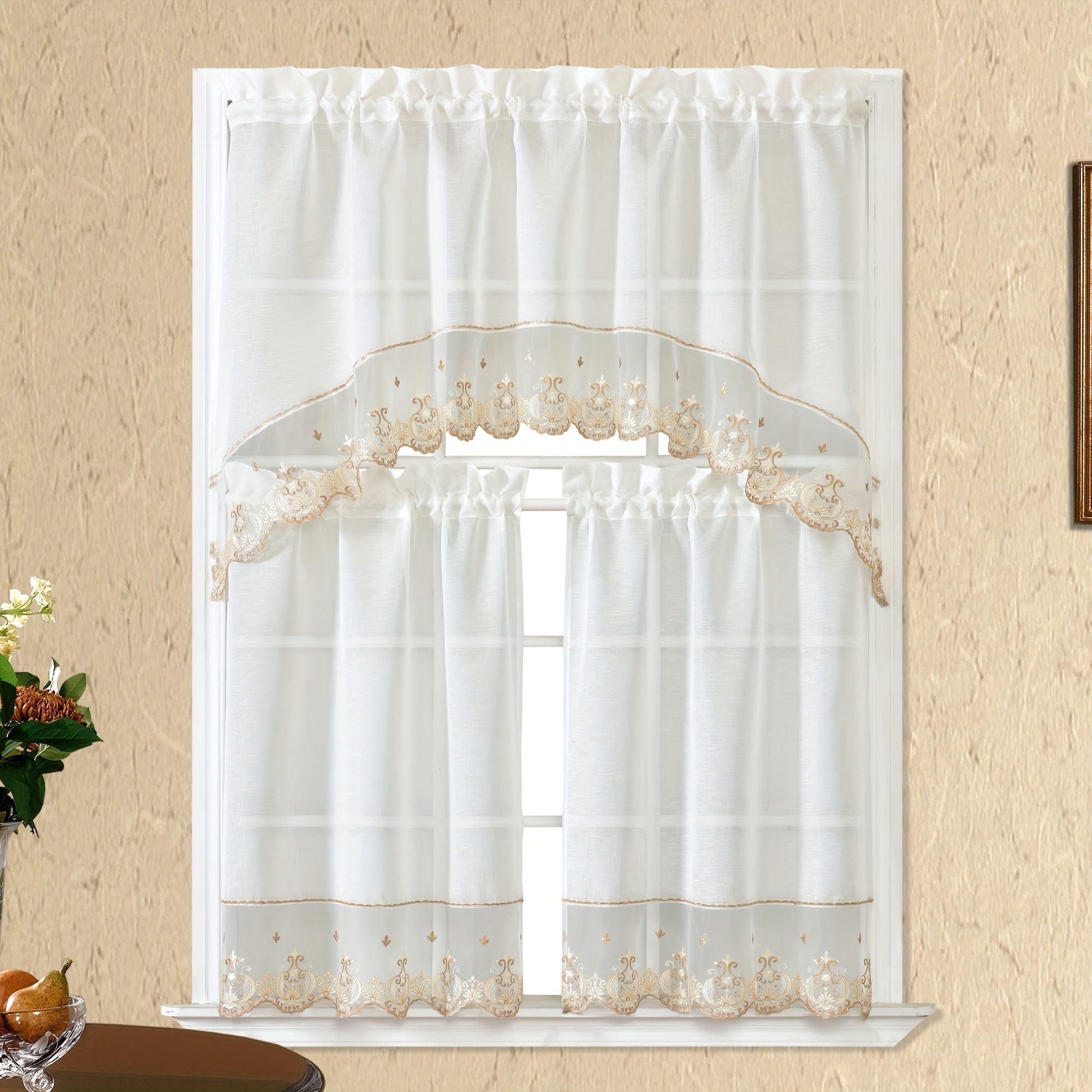 kitchen curtains sets sold on Temu United States