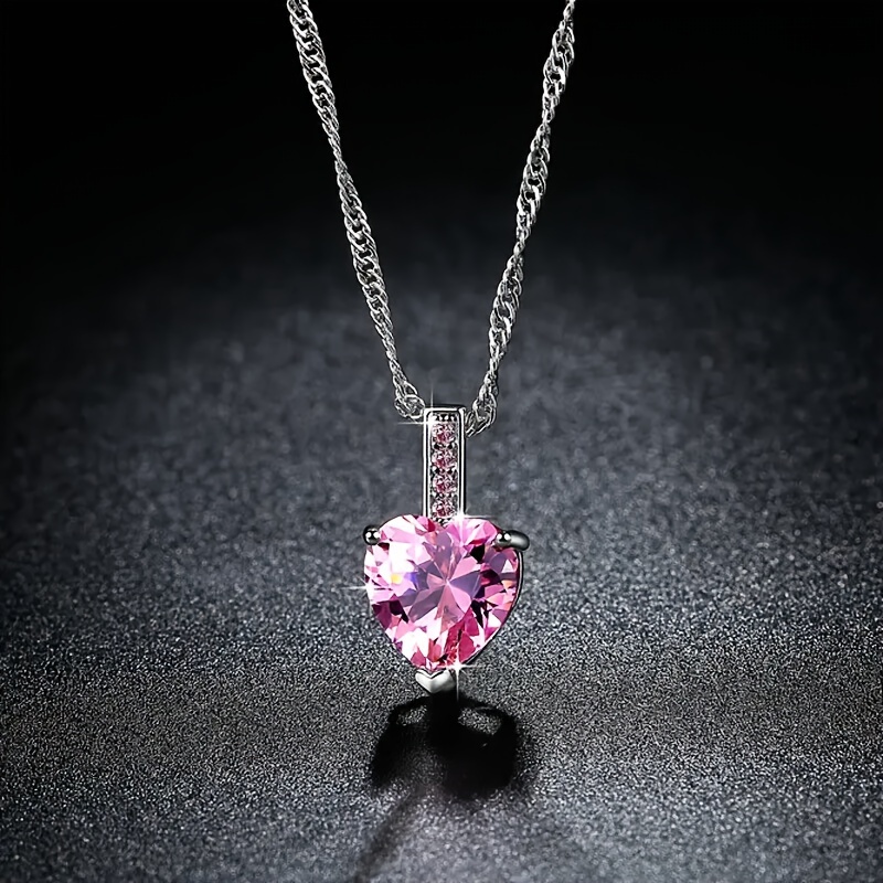 1pc exquisite blue heart shaped zirconia pendant - Temu Canada