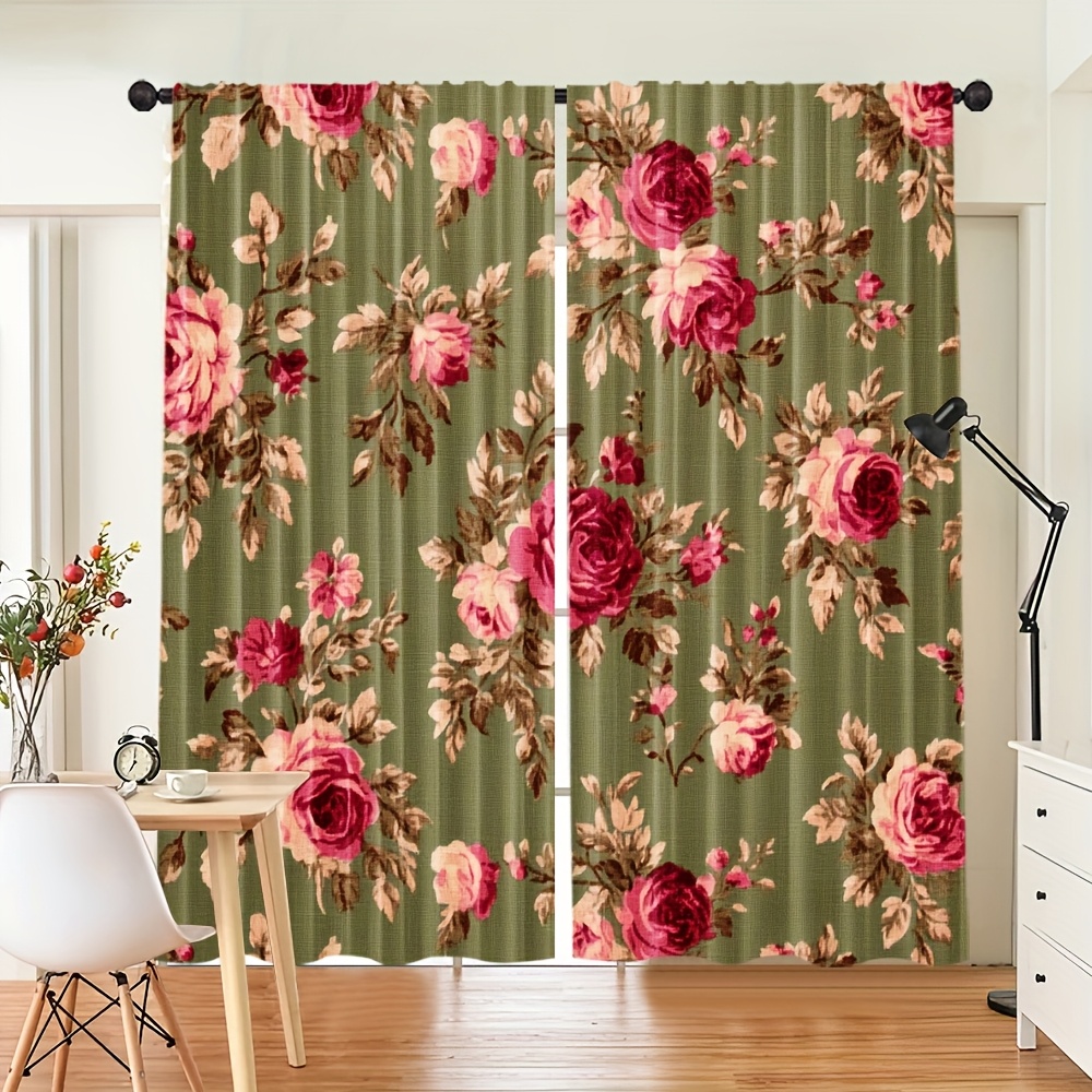 curtains floral sold on Temu United States