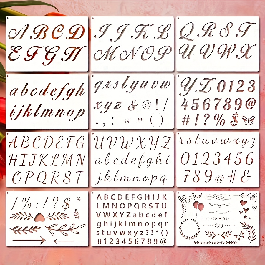 calligraphy alphabet stencils sold on Temu United States