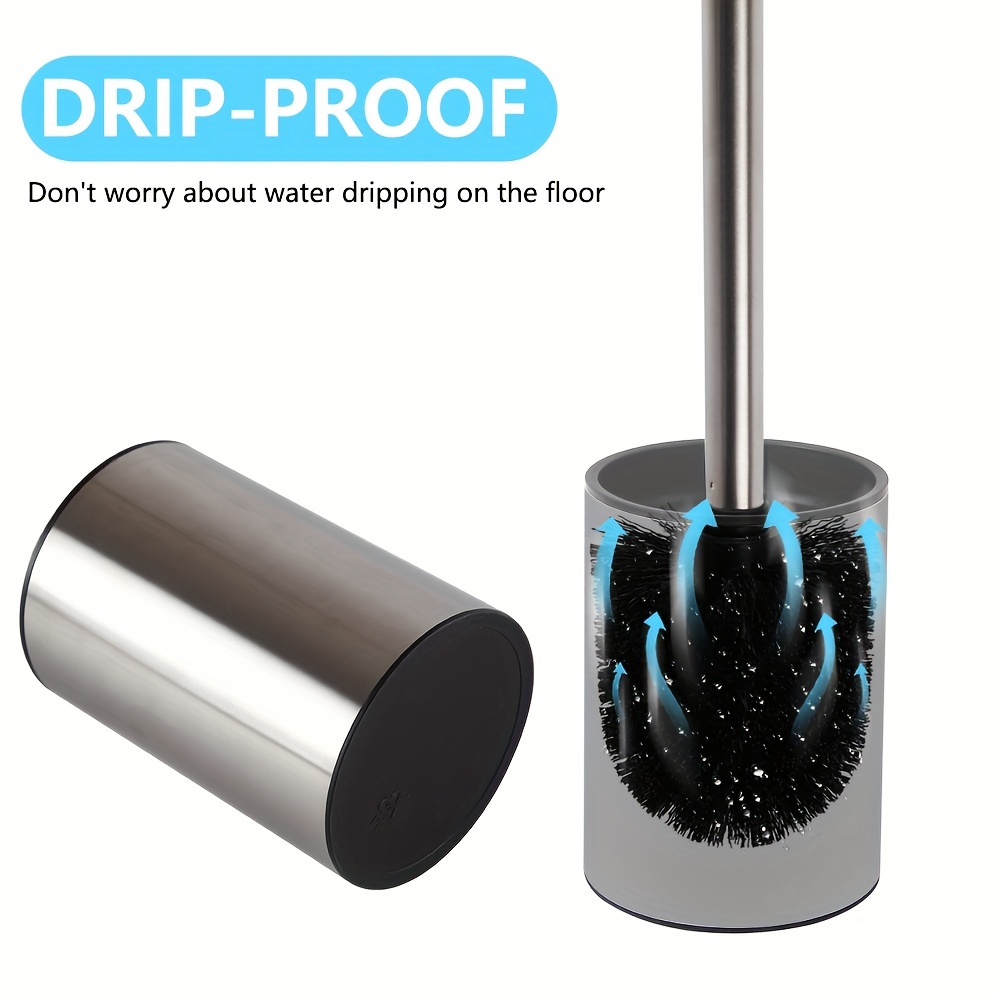 compact toilet brush set stainless steel handle 2 Temu Canada