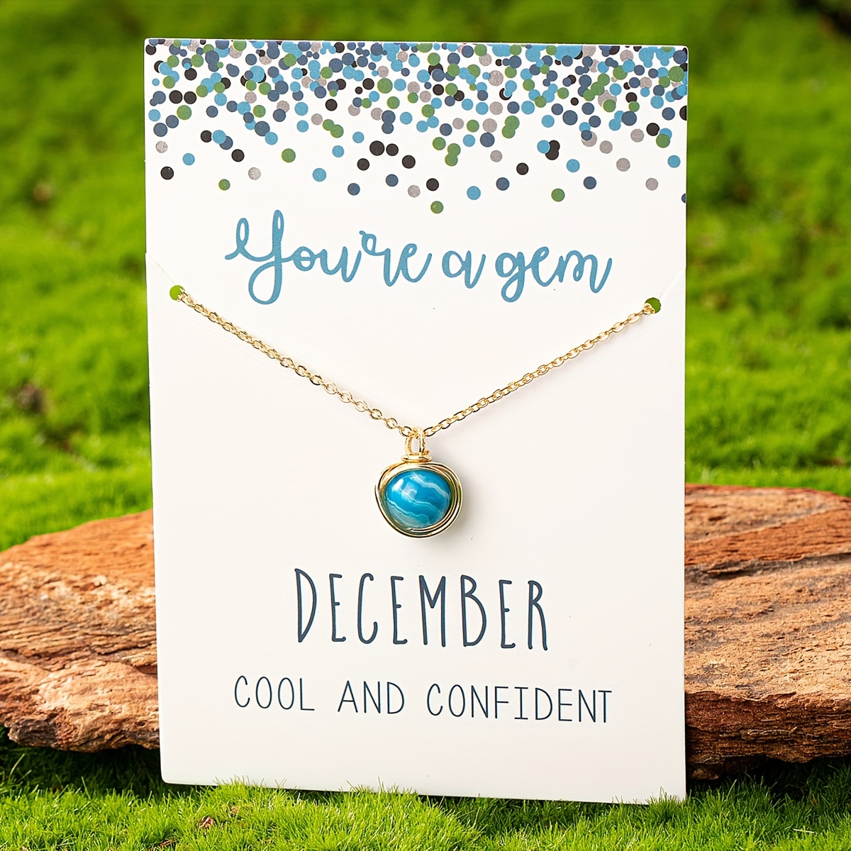 Natural Rock Birthstone Pendant Necklace Women Creative - Temu Portugal