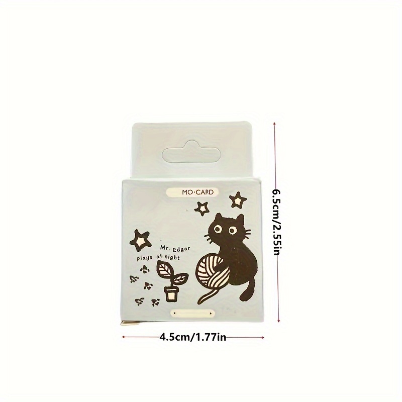 kawaii little black cat decorated box stickers scrapbooks - Temu Canada