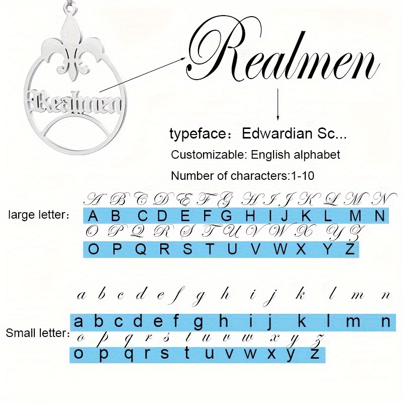 Personalized Binding Letter Decor Name Necklace Titanium - Temu United ...