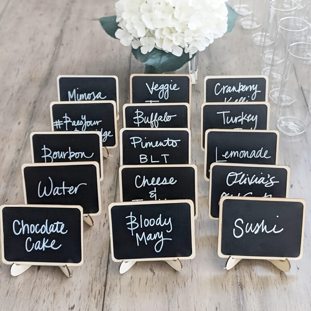 Mini Wood Chalkboard Signs Base Stand Tabletop - Temu