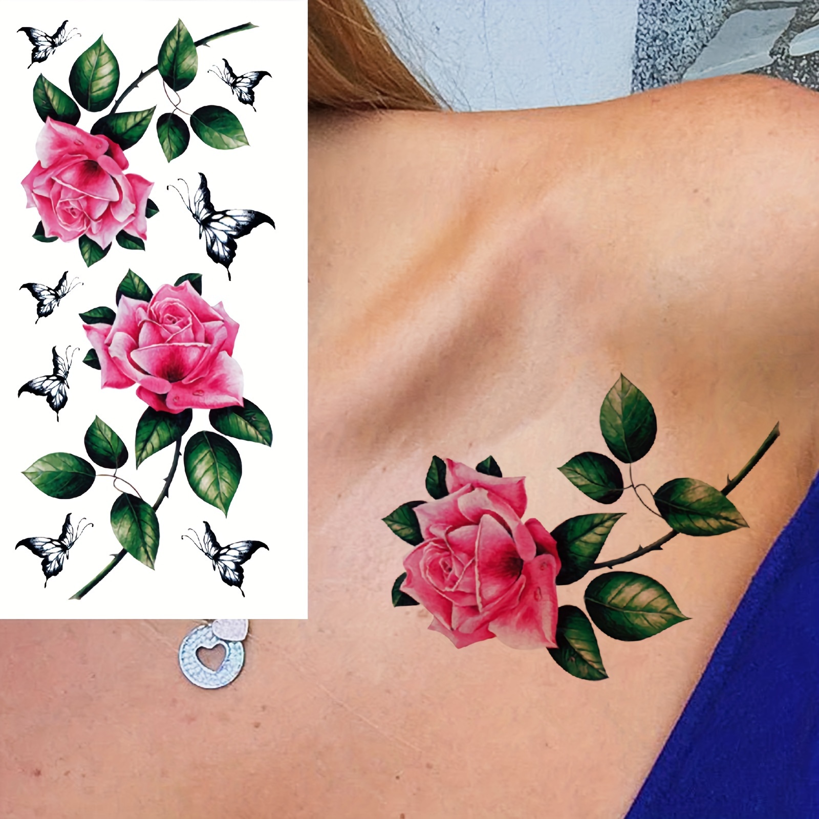 Butterfly Temporary Tattoos Women Men Adults Arm - Temu