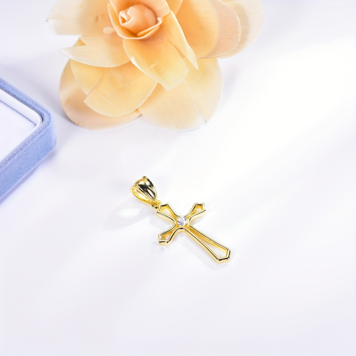 S925 Sterling Silver Lady Classic Cross Zircon Pendant - Temu Australia